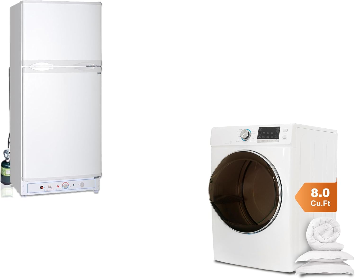 SMETA RV Propane Refrigerator with Freezer 8.0 Cu.Ft Gas Dryer Machine ...